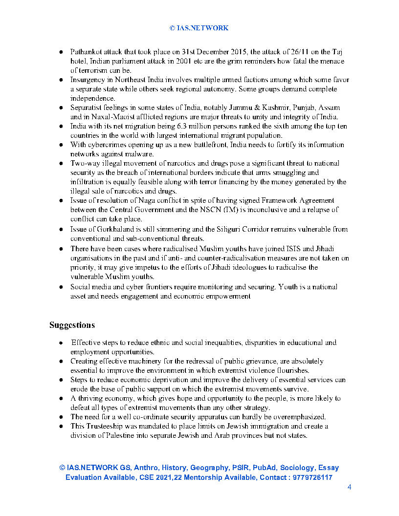 Ias Network Internal Security Notes For Upsc Ias Gs 3 English Medium